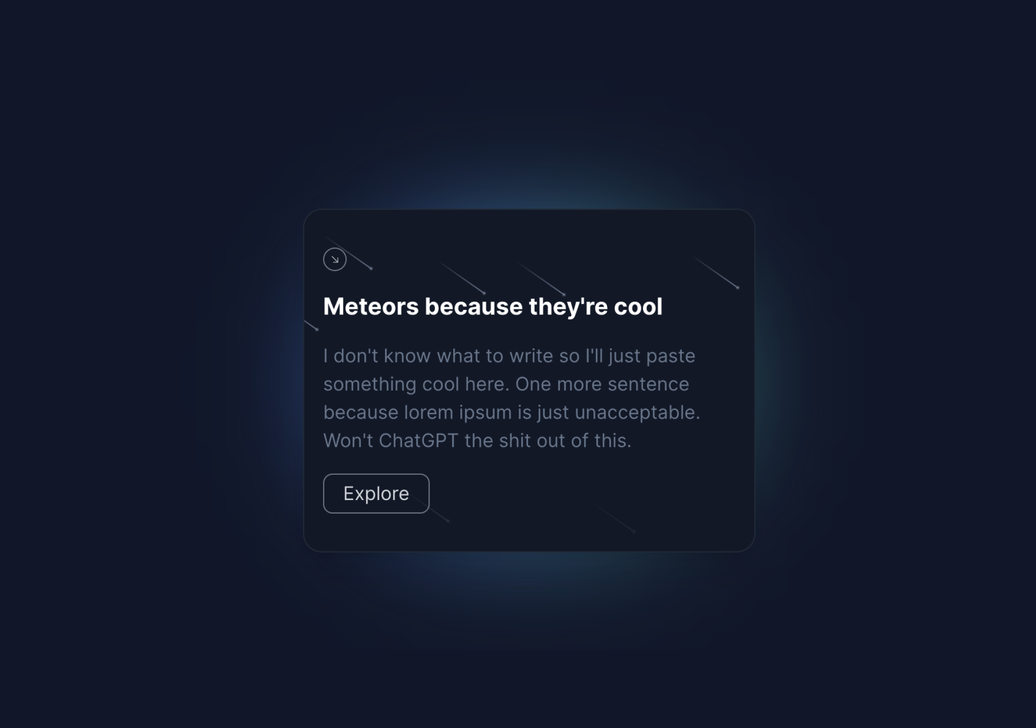 Meteor Effect Awesome Tailwindcss And Framer Motion Component 4565