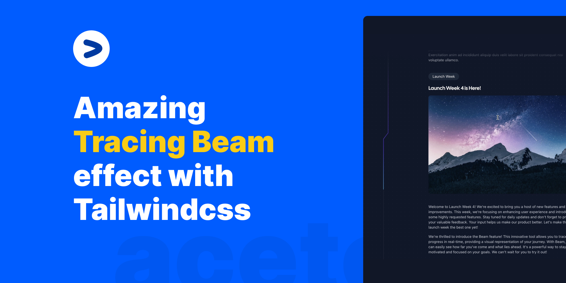 Amazing Tracing Beam Effect With Tailwindcss | Aceternity